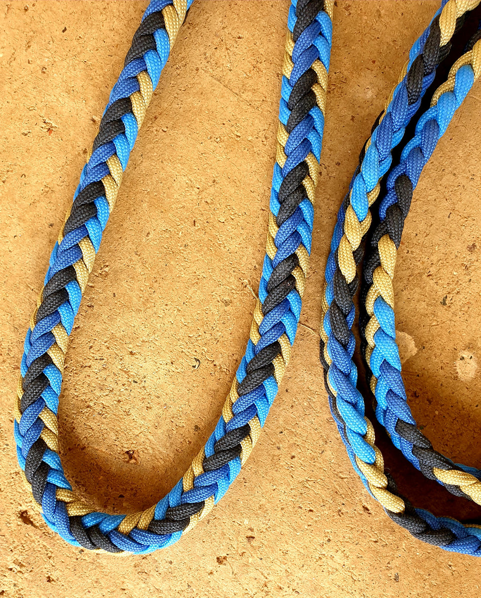 BRAIDED SPORTING REINS - Flat and Round Braided Hand Hold - Adjustable ...