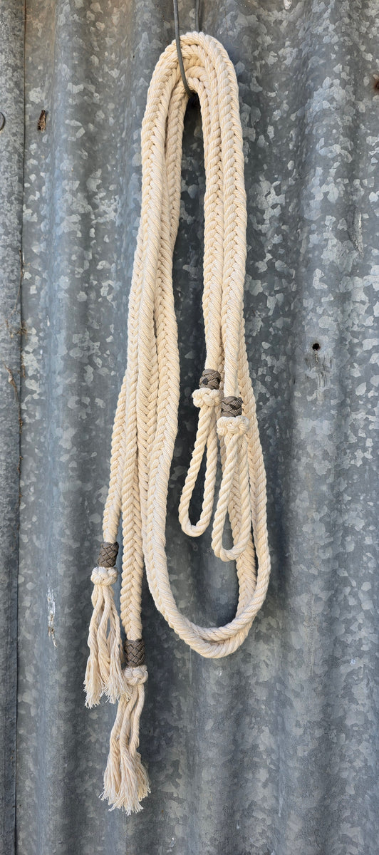 Hand Braided Cotton Split Reins 5/8" wide – BLUE ROAN ROPES and TACK