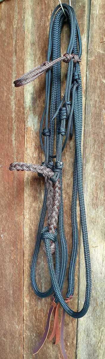 AMERICAN STYLE LOPING HACKAMORE with PLAITED ROPE BOSAL – BLUE ROAN ...