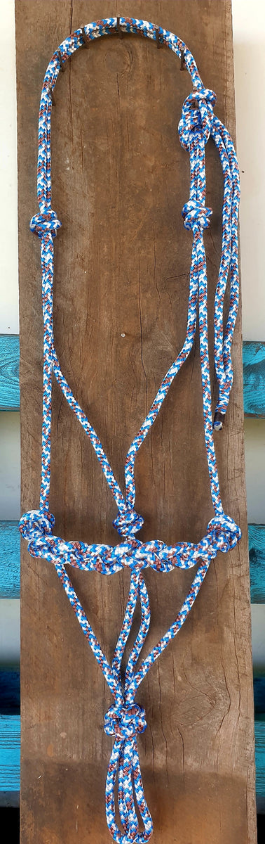 PLAITED NOSE ROPE HALTER - YEARLING/PONY – BLUE ROAN ROPES and TACK